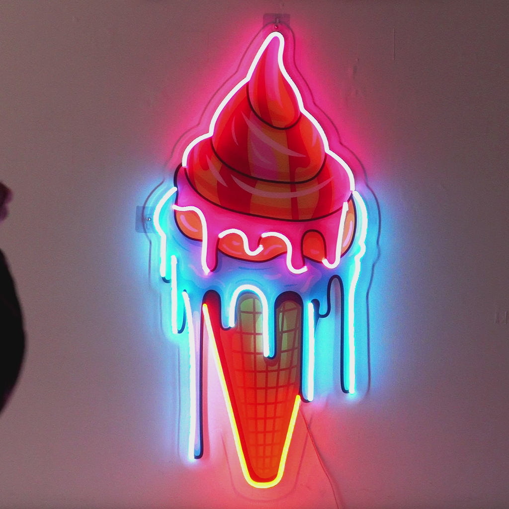 Neon Ice Cream Sign – Sweet & Whimsical LED Decor for Any Space