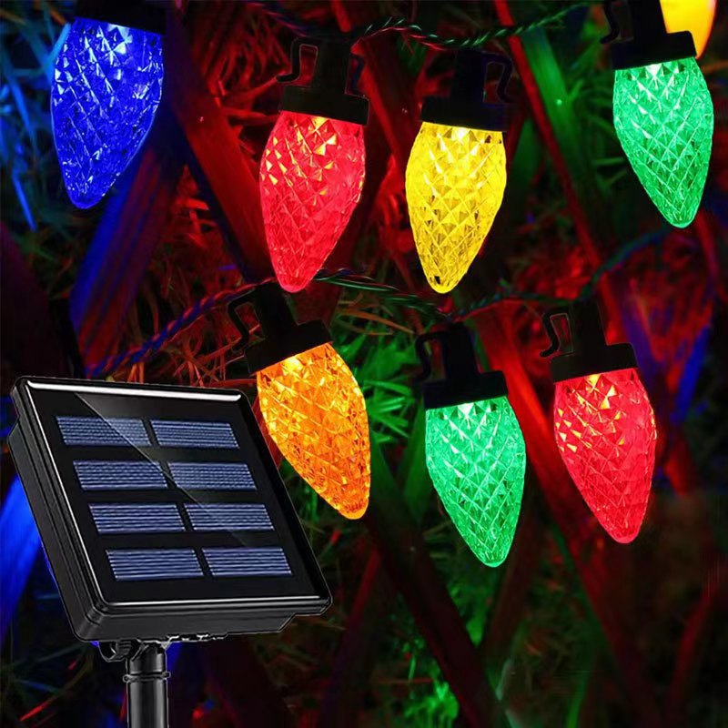 IP65 LED C9 Strawberry Lights ¨C Waterproof Solar Christmas Decor.