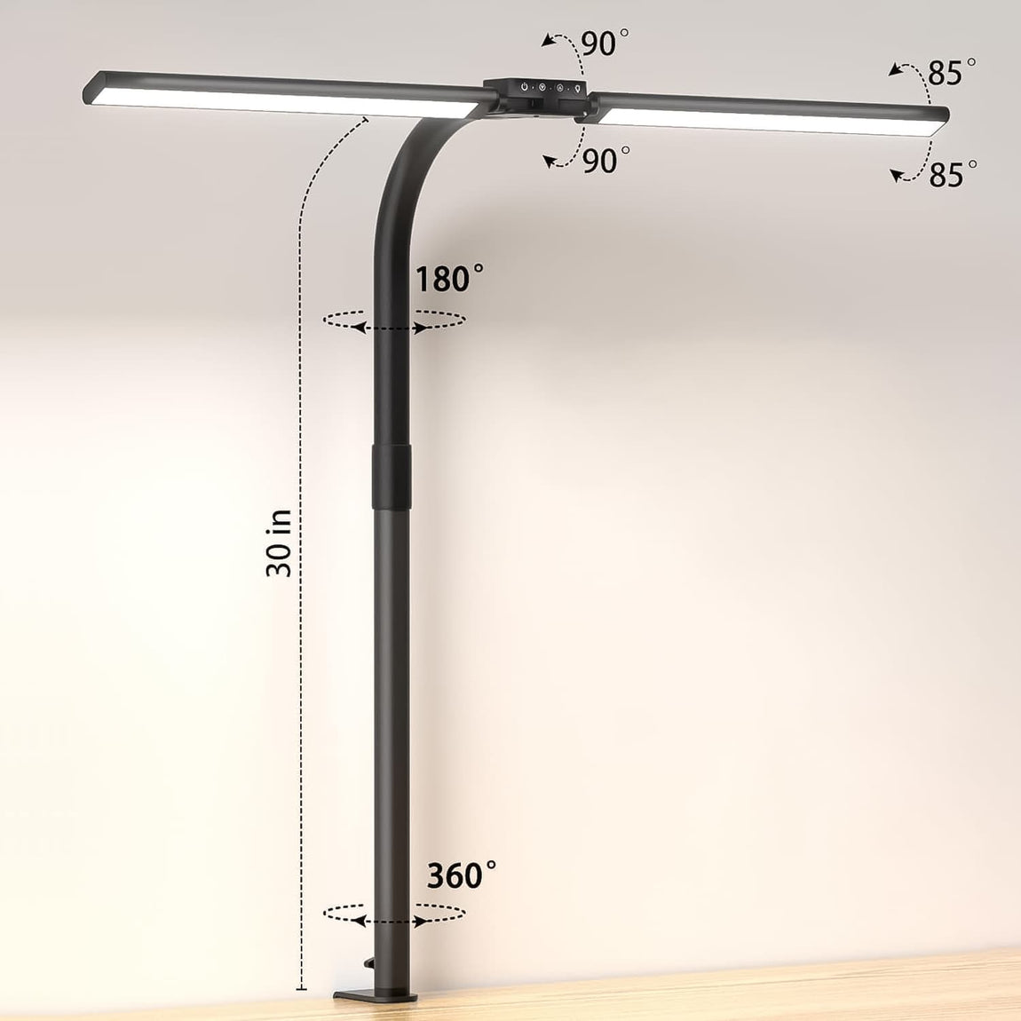 LED ScreenLinear Desk Fold,Double Head LED Tall Desk Lamp for Home Off