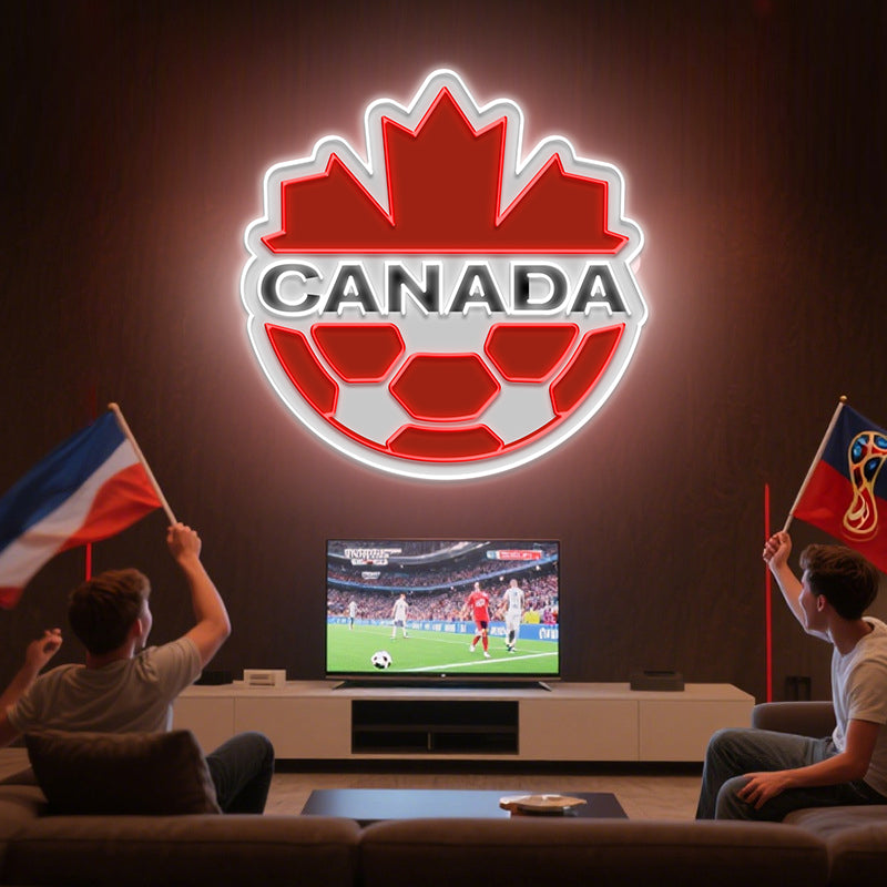 Maple Leaf LED Neon Sign – Glowing Canadian Wall Decor with Light Mode