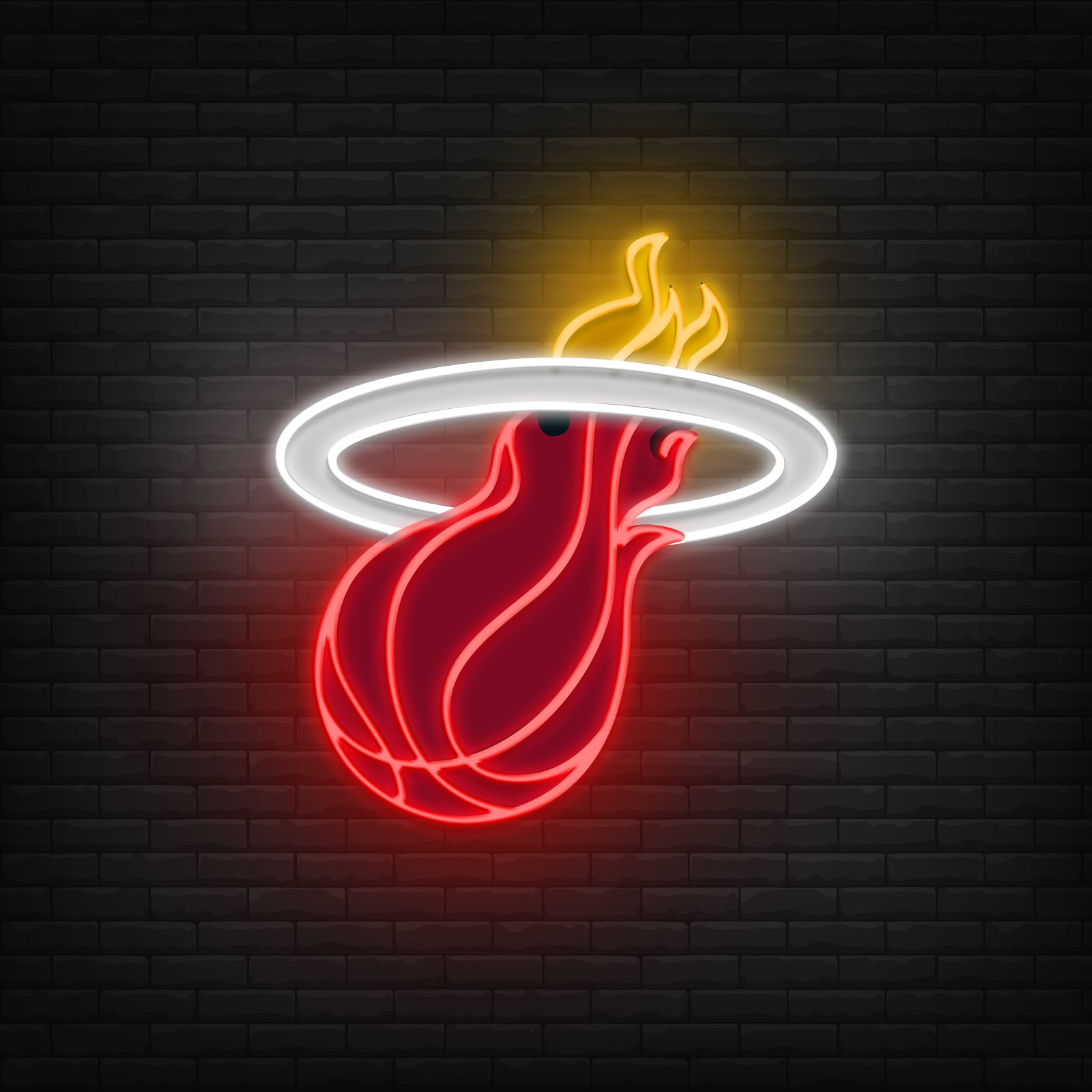Miami Heat LED Neon Wall Sign – Blazing Basketball Decor with Lighting