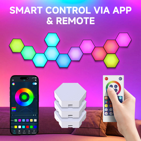 Hexagon Wall Light RGB Panel - Smart APP RGB Hexagonal Modular Gaming Light