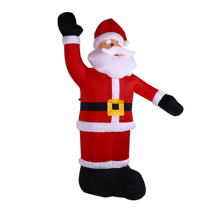 2.4m Waving Inflatable Santa – LED Lighted Christmas Greeting Decorati