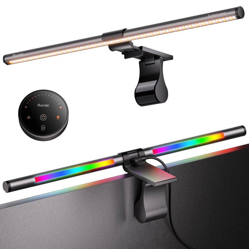 Quntis RGB Pro+ Monitor Light Bar, Remote, 15 Modes, Eye-Care, No Glare