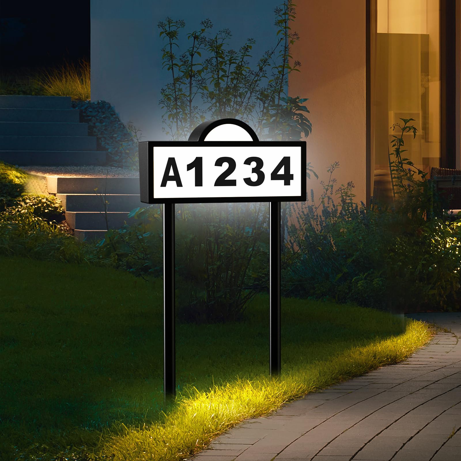 Waterproof Solar LED House Number Signs Outdoor Lighted Address Signs