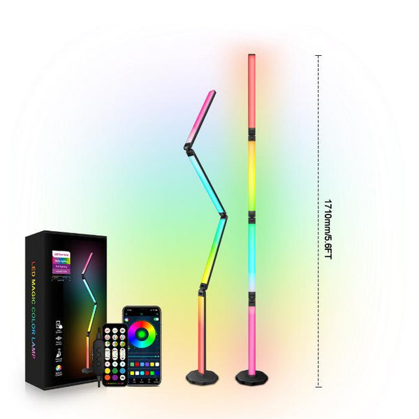 LED Corner Floor Lamp with DIY Shape, RGB Color Changing Light with Wi