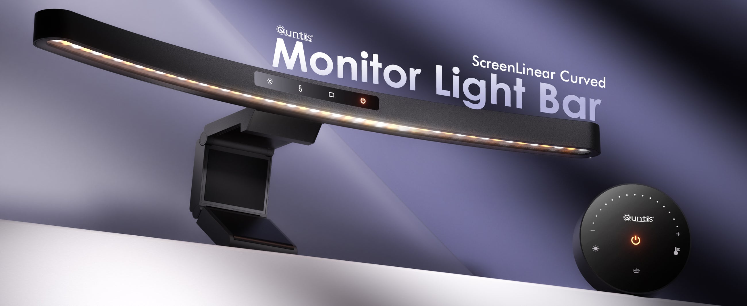 ScreenLinear Glow Monitor Light Bar for Curved Screens with Shelf