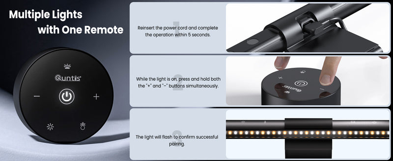 Quntis 40cm Monitor Light Bar with Remote, Touch Control & Eye-Caring Dimming
